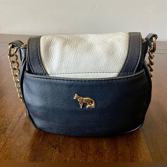 Emma Fox | Bags | Emma Fox Crossbody Bag Purse Black White Leather With ...